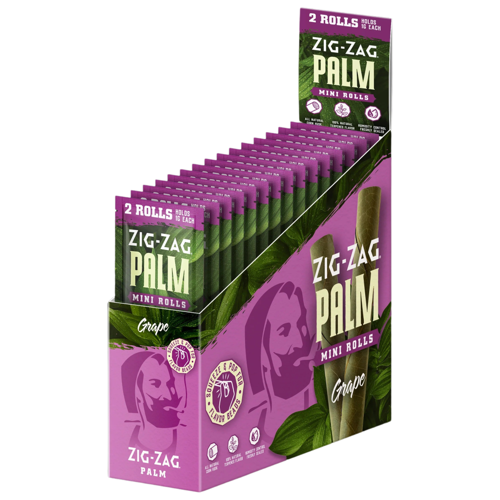 Zig Zag Mini Palm Rolls Carton 2pk – Grape – WYN Distribution
