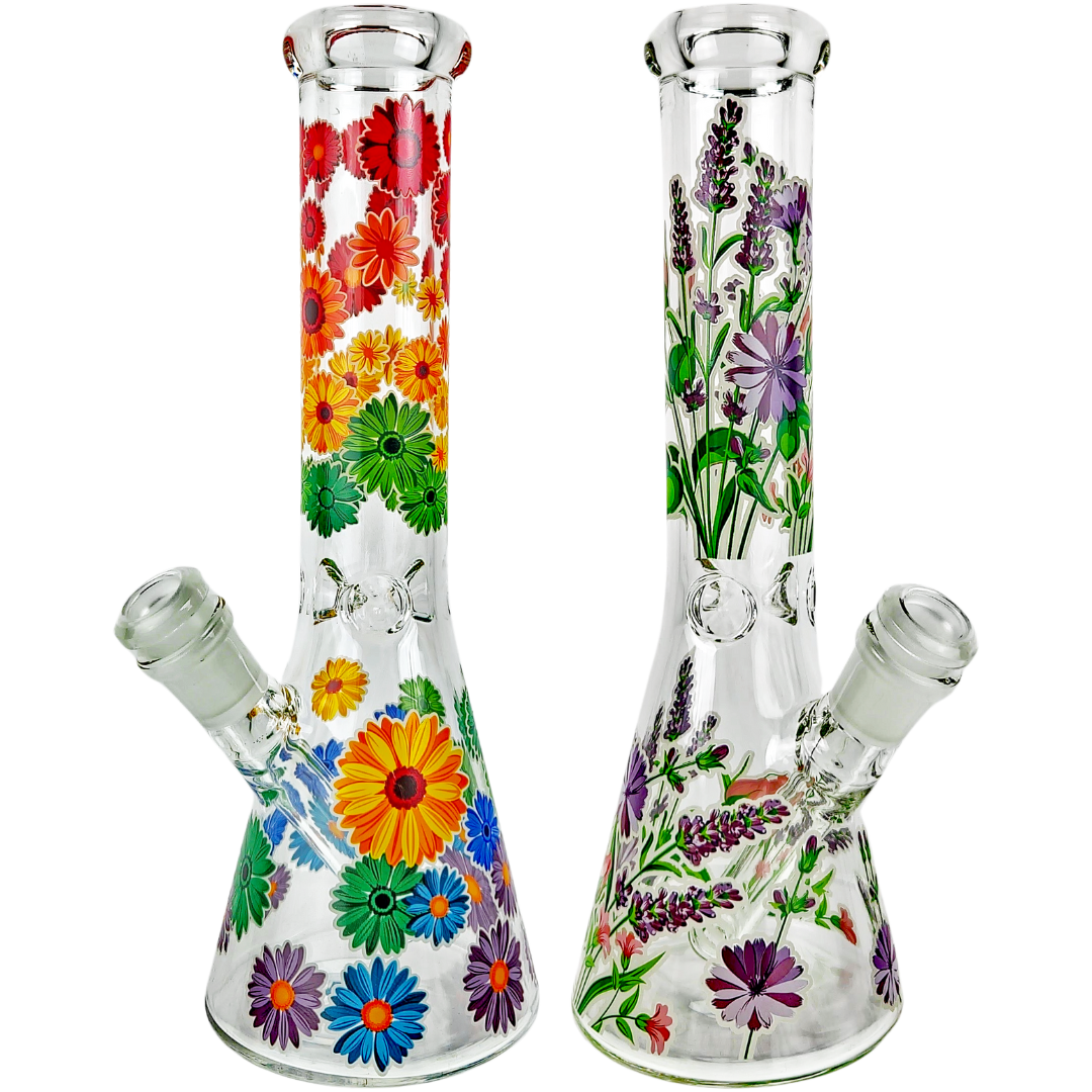10" Flower Decal Beaker - WYN Distribution