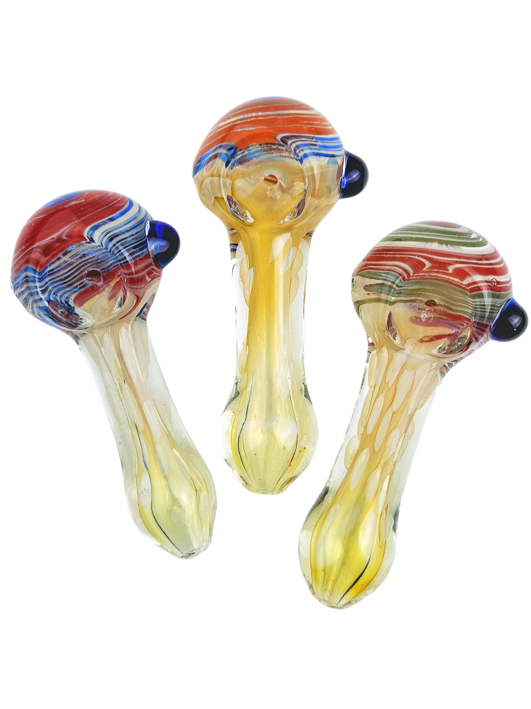 4" Color Swirl Head Fume Inside Out Dot Body Pipe - WYN Distribution