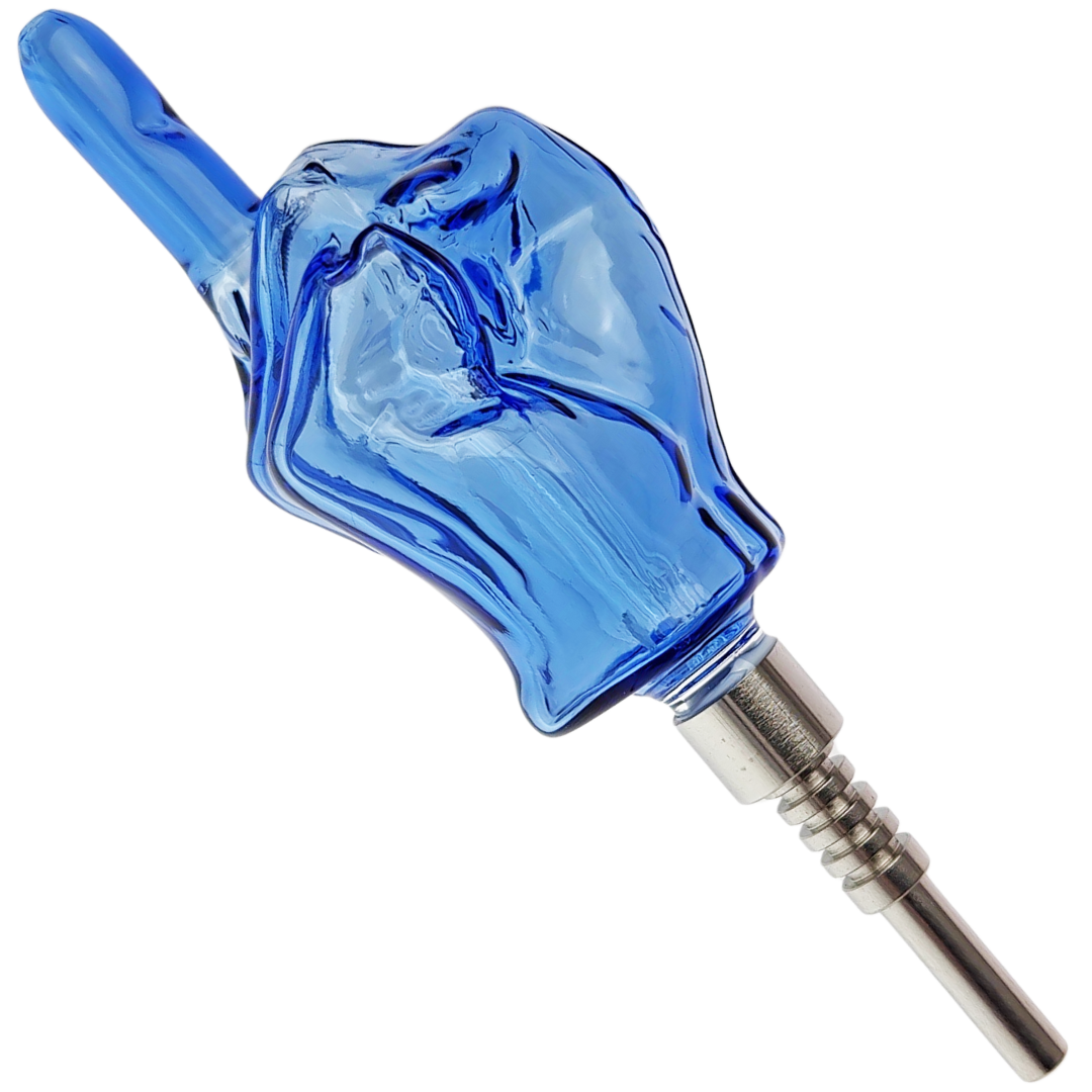 5" Middle Finger Glass Nectar Straw - WYN Distribution